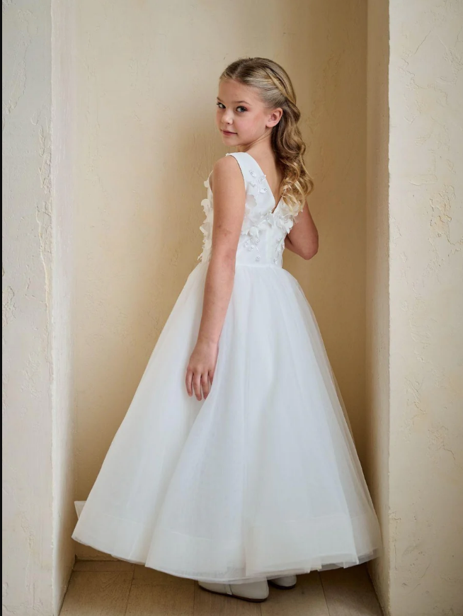 Milan 3-D Flower Tank Communion Dress – Kid's Country Children's Boutique